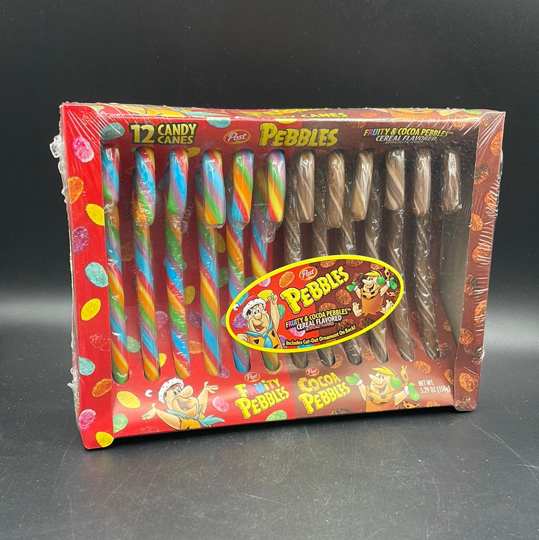 Pebbles Fruity & Cocoa Pebbles Cereal Flavoured Candy Canes 12 Pack, 1