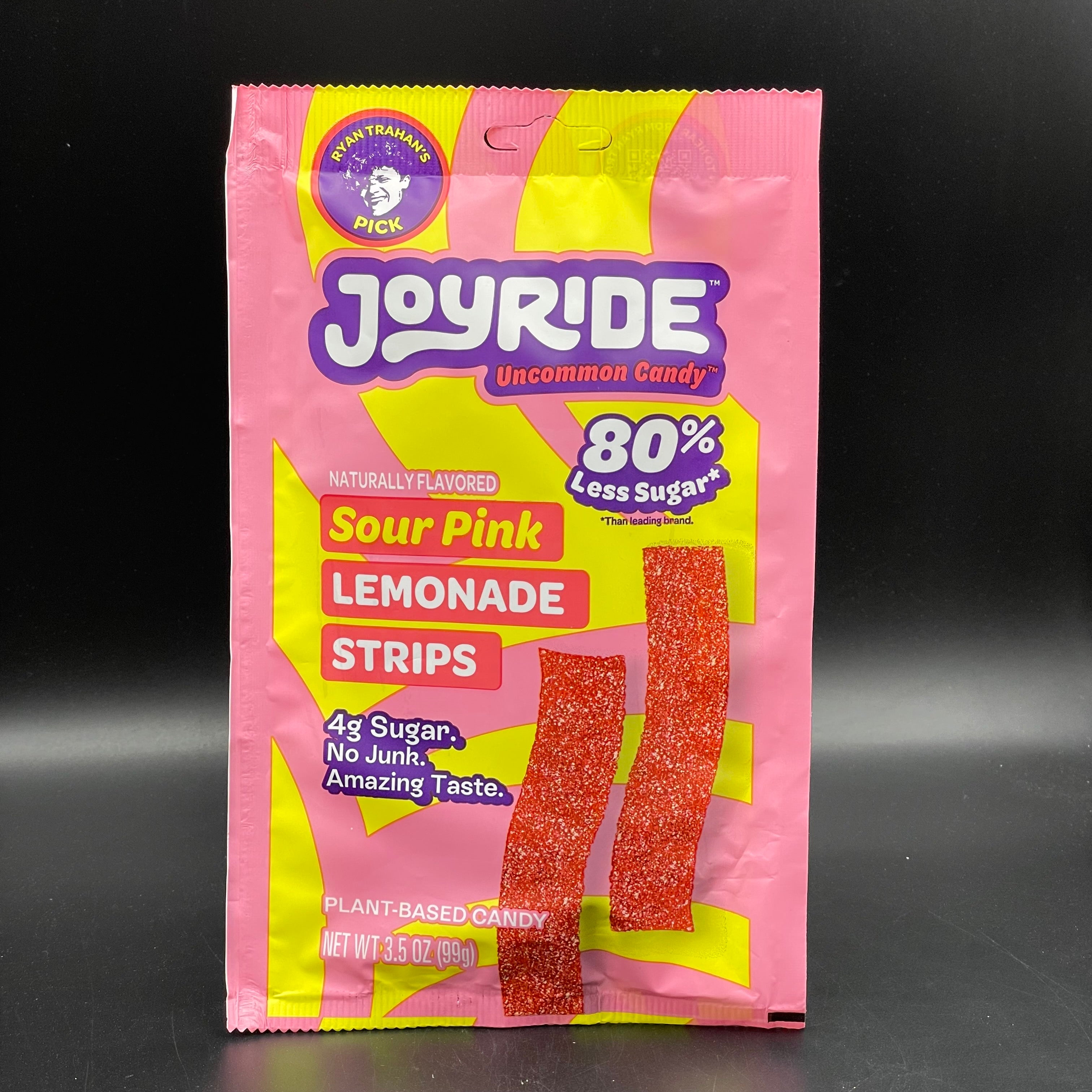 JoyRide - Uncommon Candy! Sour Pink Lemonade Strips, Naturally Flavour
