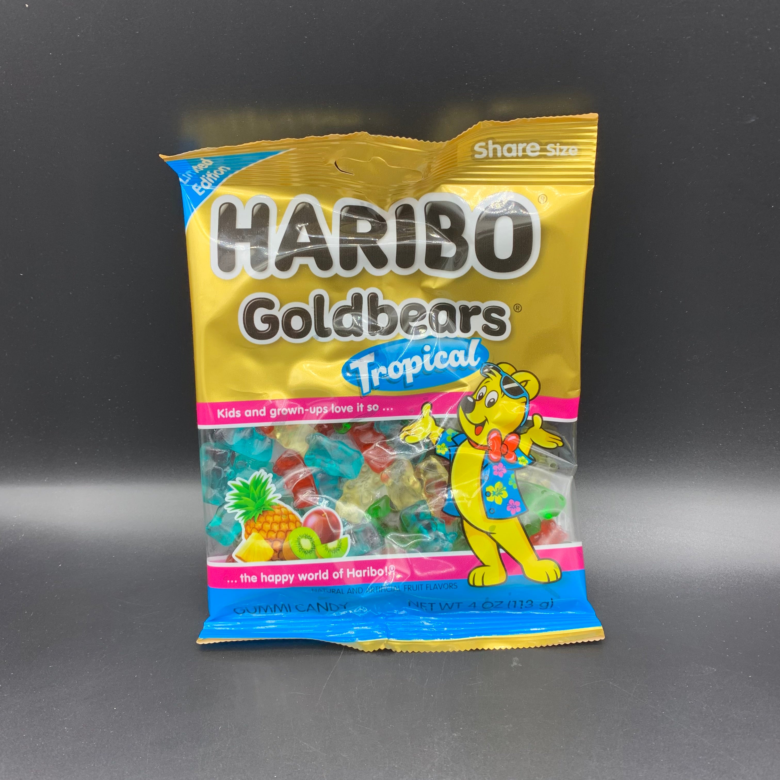 New Haribo Goldbears Tropical Mixed Flavoured Gummy Candy 113g Usa