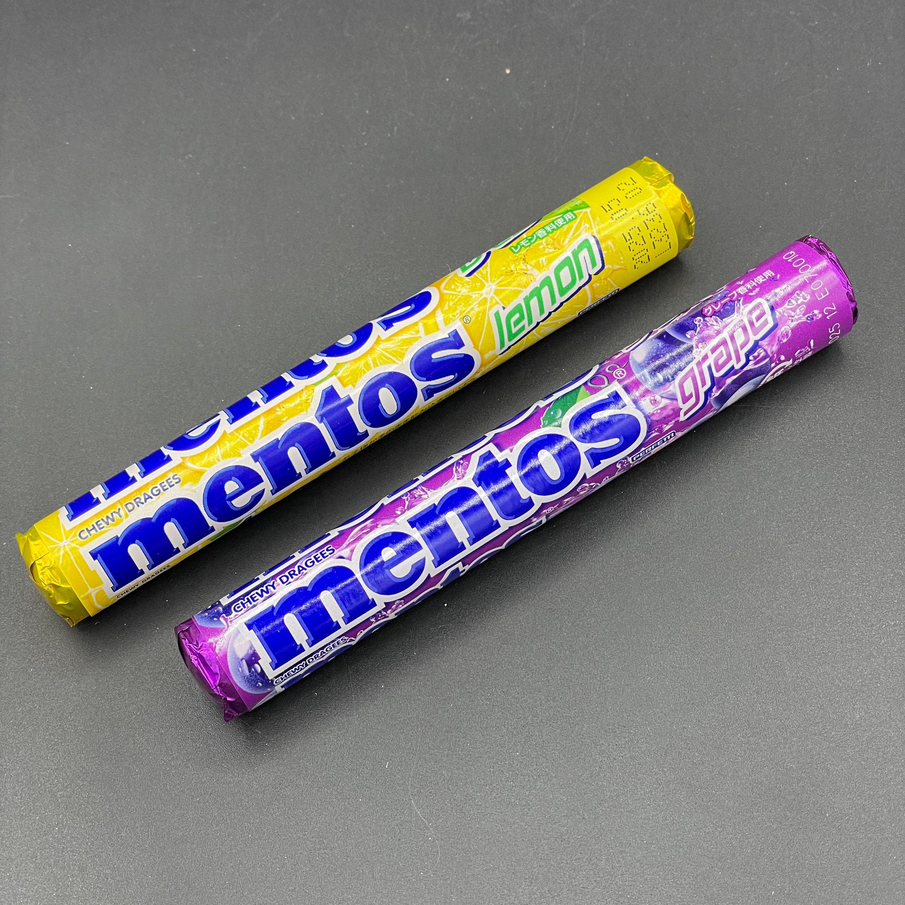NEW Japanese Mentos 2-Pack! Including: Lemon, and Grape Flavours 38g E