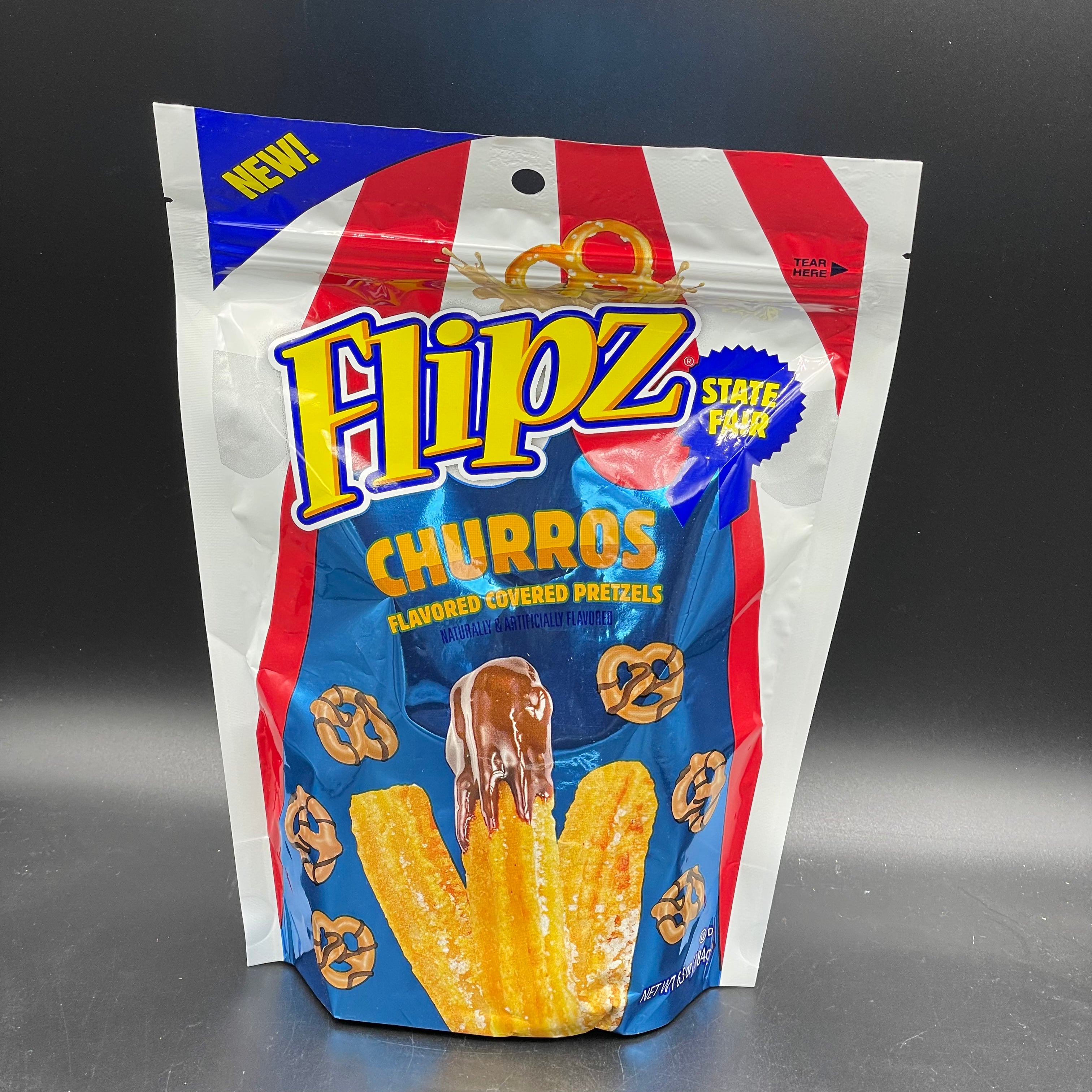 NEW Flipz - State Fair, Churros Flavoured Covered Pretzels! 184g (USA)
