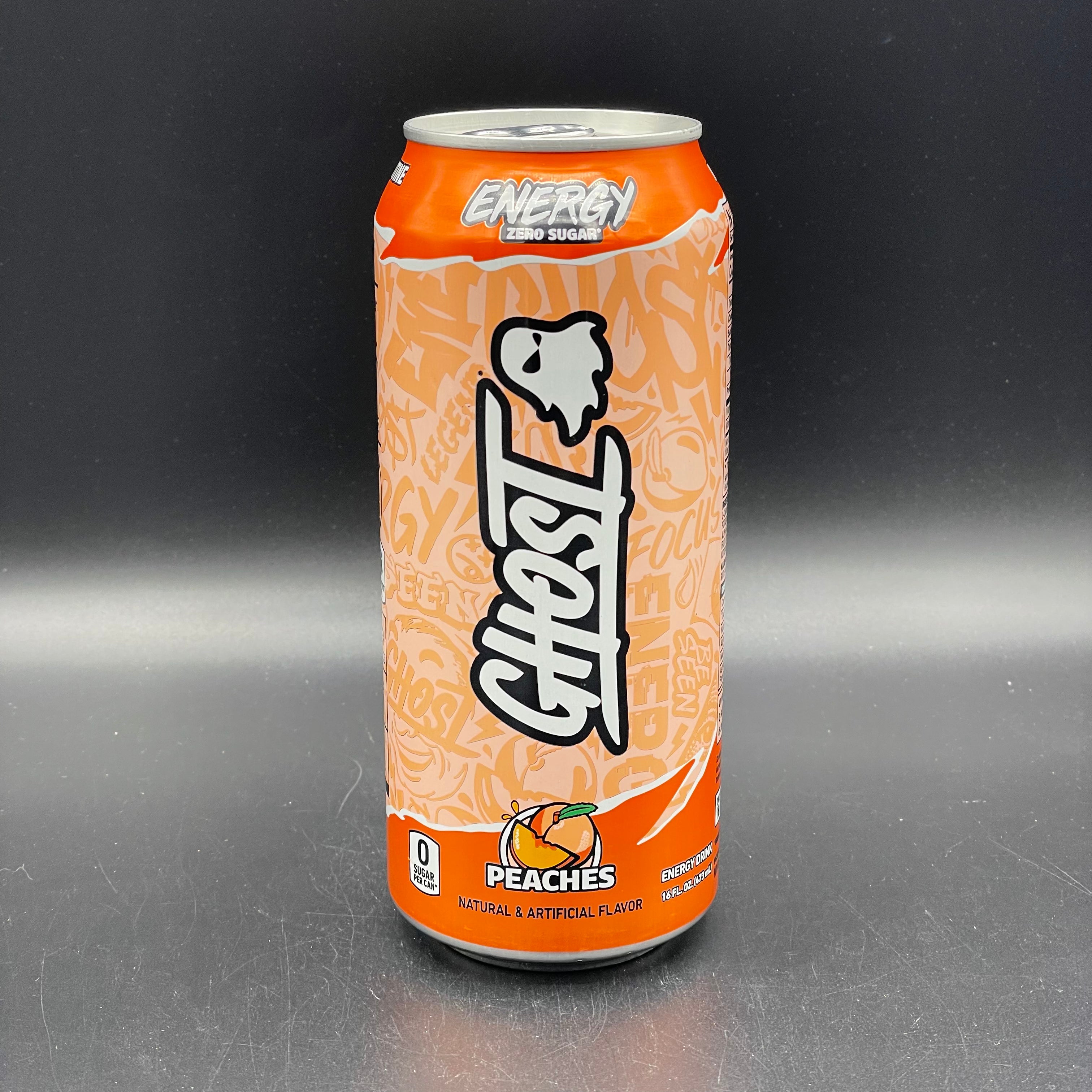 Ghost Energy Peaches! Peach Flavour - Zero Sugar, 10 Calorie, Energy D