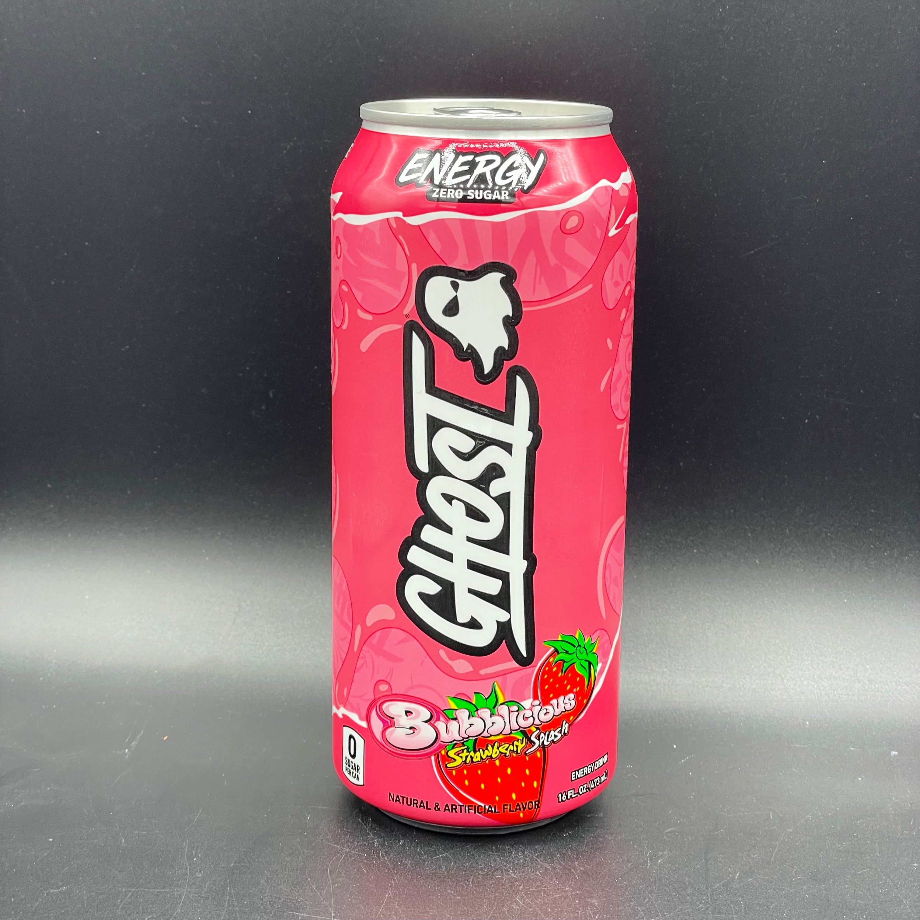 NEW Ghost Energy, Bubblicious Strawberry Splash Flavour - Zero Sugar,