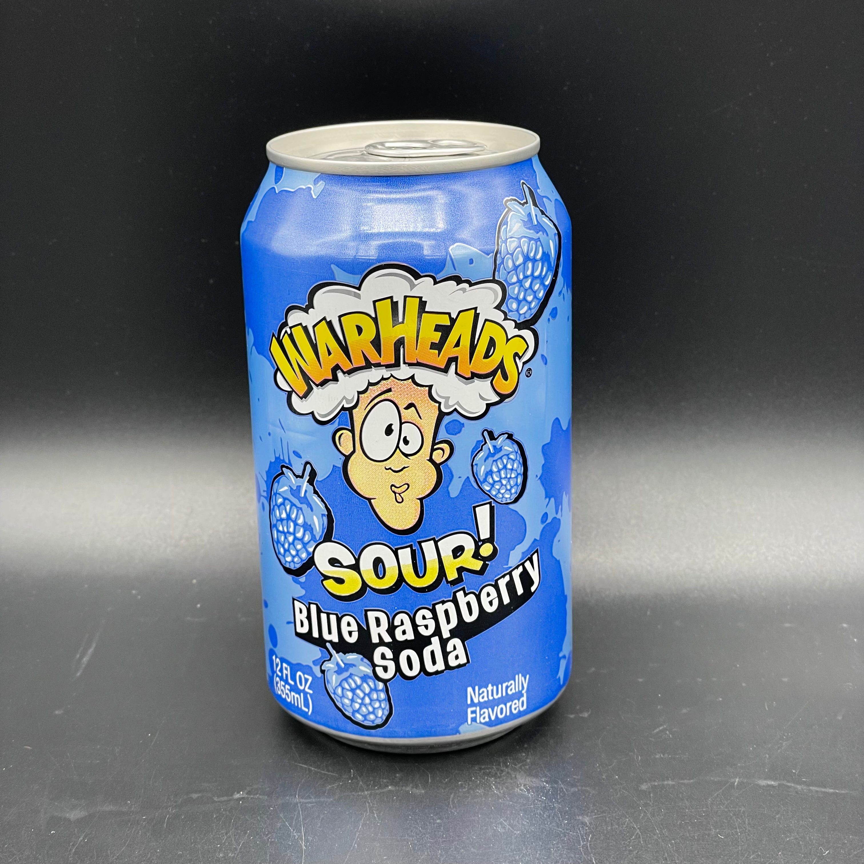 Warheads - Sour Blue Raspberry Flavoured Soda, 355ml (USA)